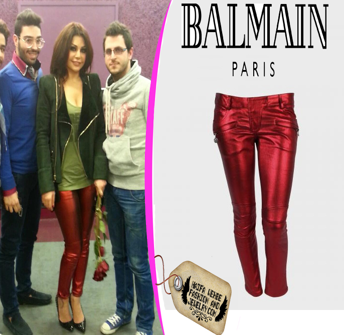 Haifa wehbe fashion and jewelry: Haifa Wehbe wearing Balmain jacket and ...