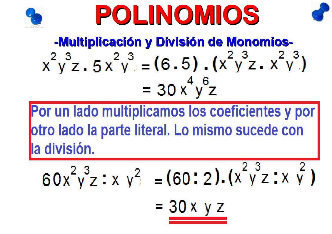 Tu ayuda con las Matemáticas: -POLINOMIOS (Operaciones con Monomios ...