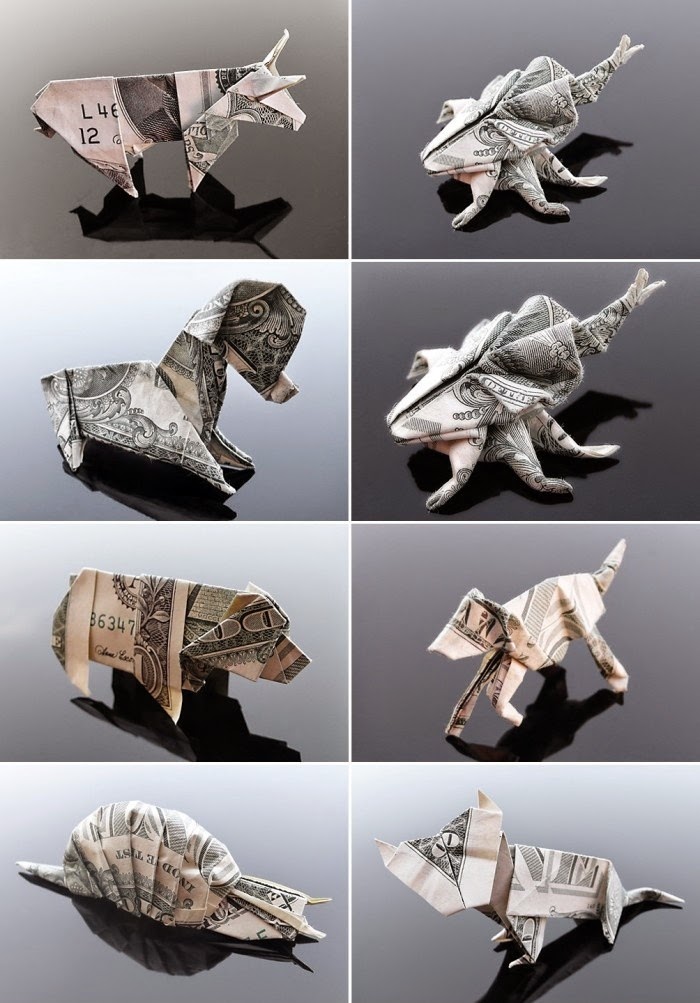 money origami animal ~ origami instructions art and craft ideas