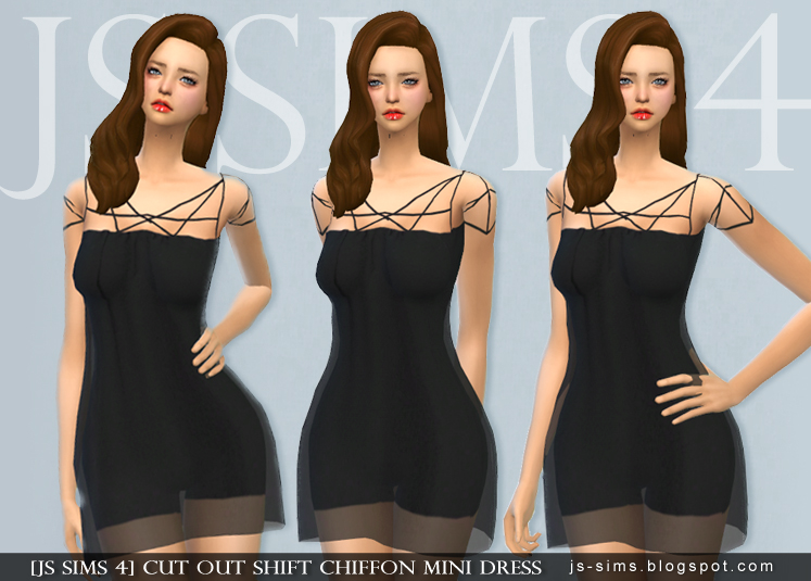 [JS SIMS 4] Cut Out Shift Chiffon Mini Dress－JS SIMS｜痞客邦