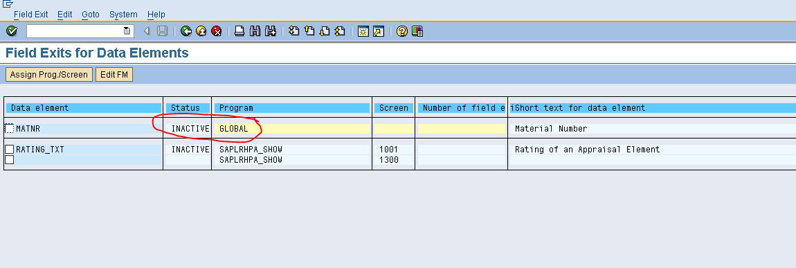 SAP TECH: Example for Global Field Exit