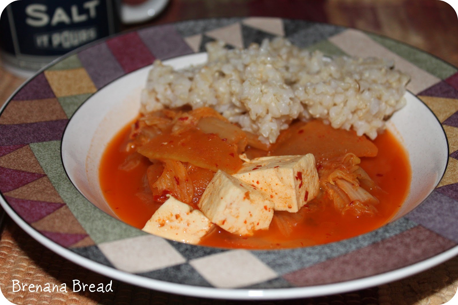 Brenana Bread: Kimchi Jjigae (Kimchi Stew) with Sticky Brown Rice