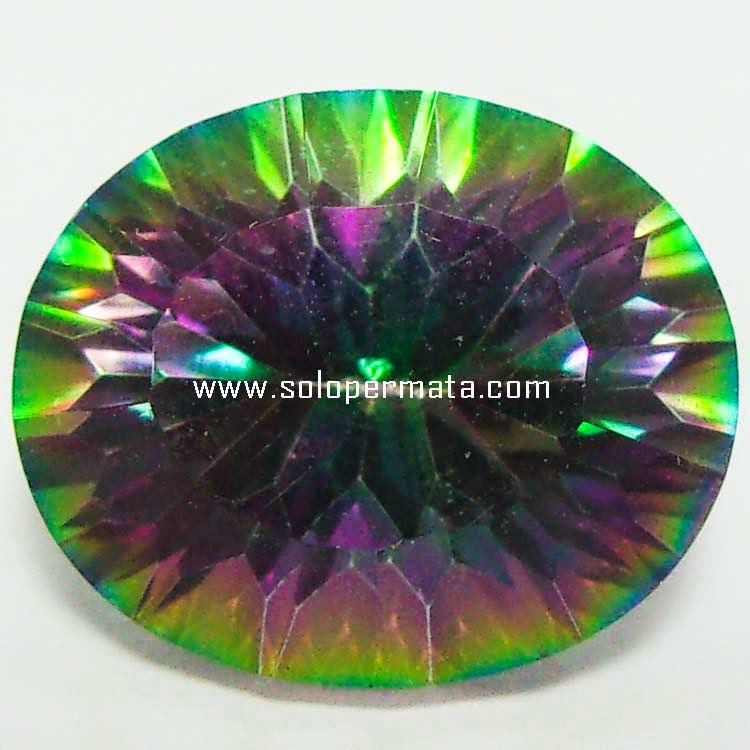 Batu Permata Rainbow Mystic Quartz - Sp070 | Batu Emerald Cut | Toko ...