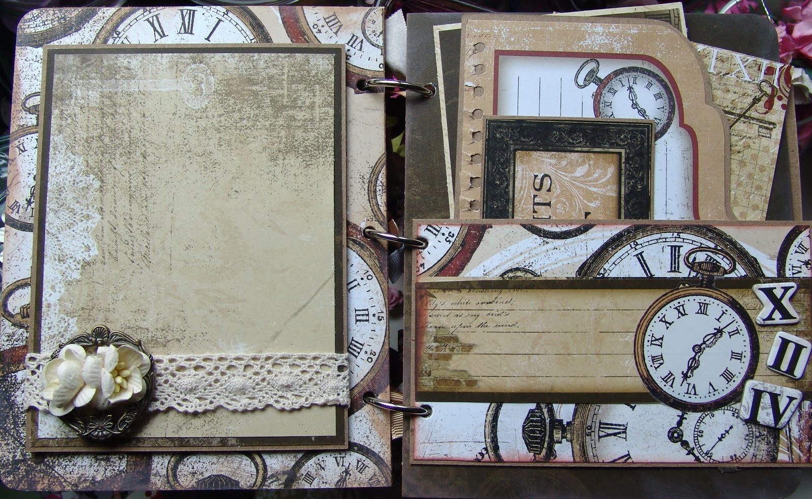 ♥ Scrapn4mygirlz: Vintage Timepiece Premade Scrapbook Album ~ Steampunk