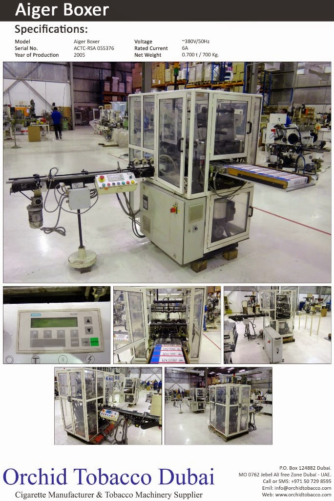 Orchid's Tobacco Machinery: Orchid's Rebuilt Cigarette Making Machines