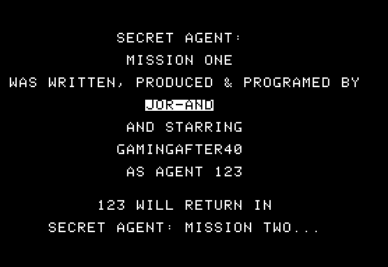 Gaming After 40: Adventure of the Week: Secret Agent: Mission One (198?)