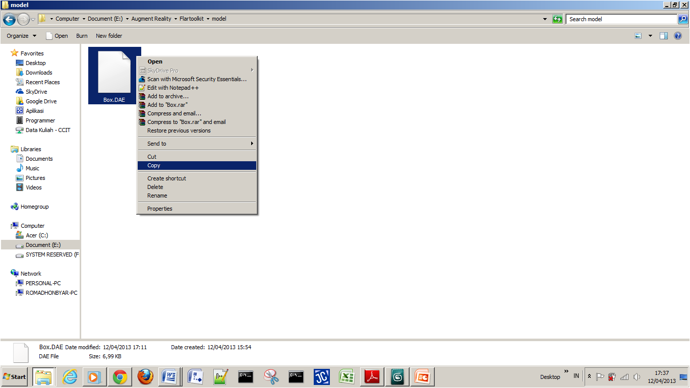Belajar - Membuat Augmented Reality dengan Flartoolkit - rombyar