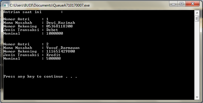 PROGRAM QUEUE (ANTRIAN) | Gudang Ilmu Informatika