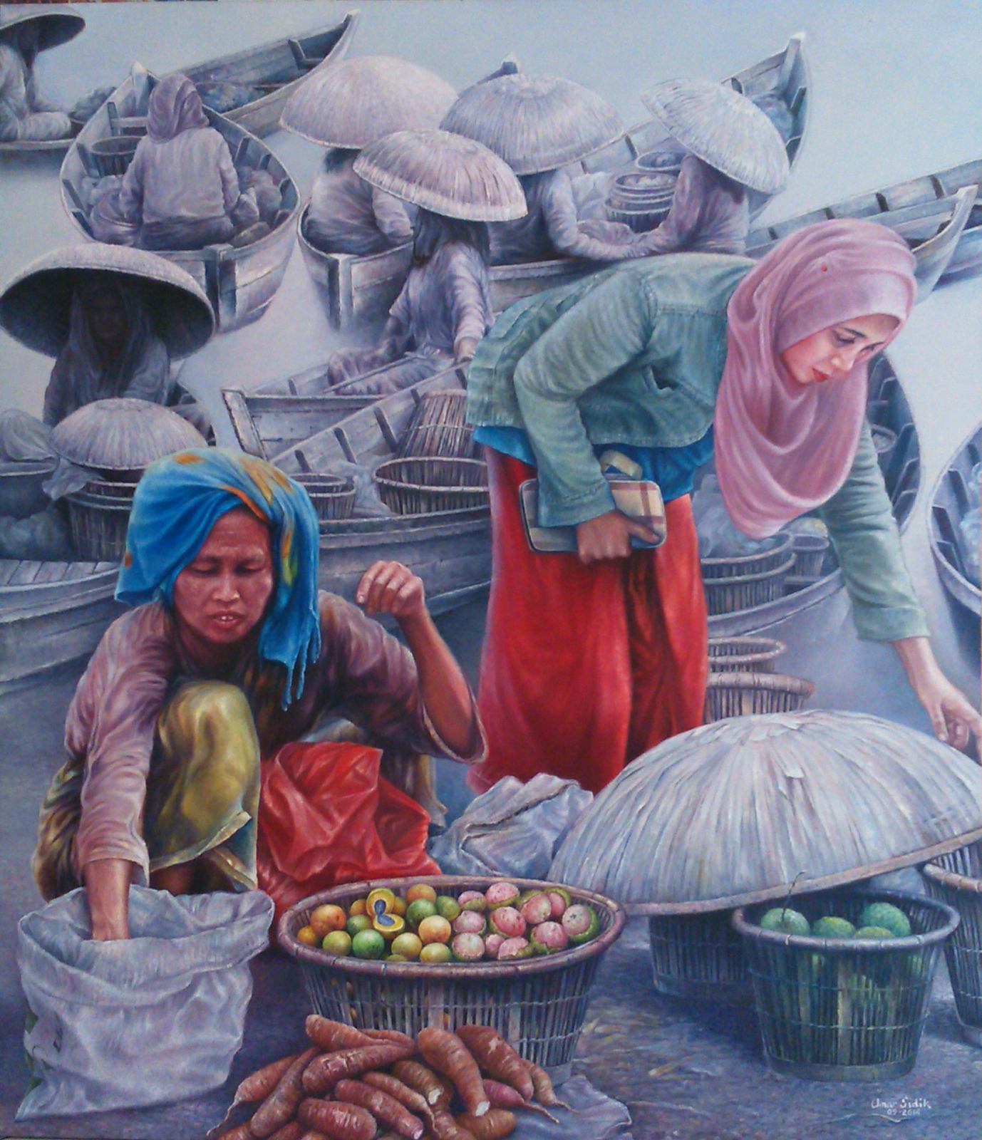 lukisan realis: lukisan realis karya umar sidik