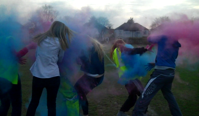 Charlotte's A2 Media Blog: Images from the Powder Paint Fight...
