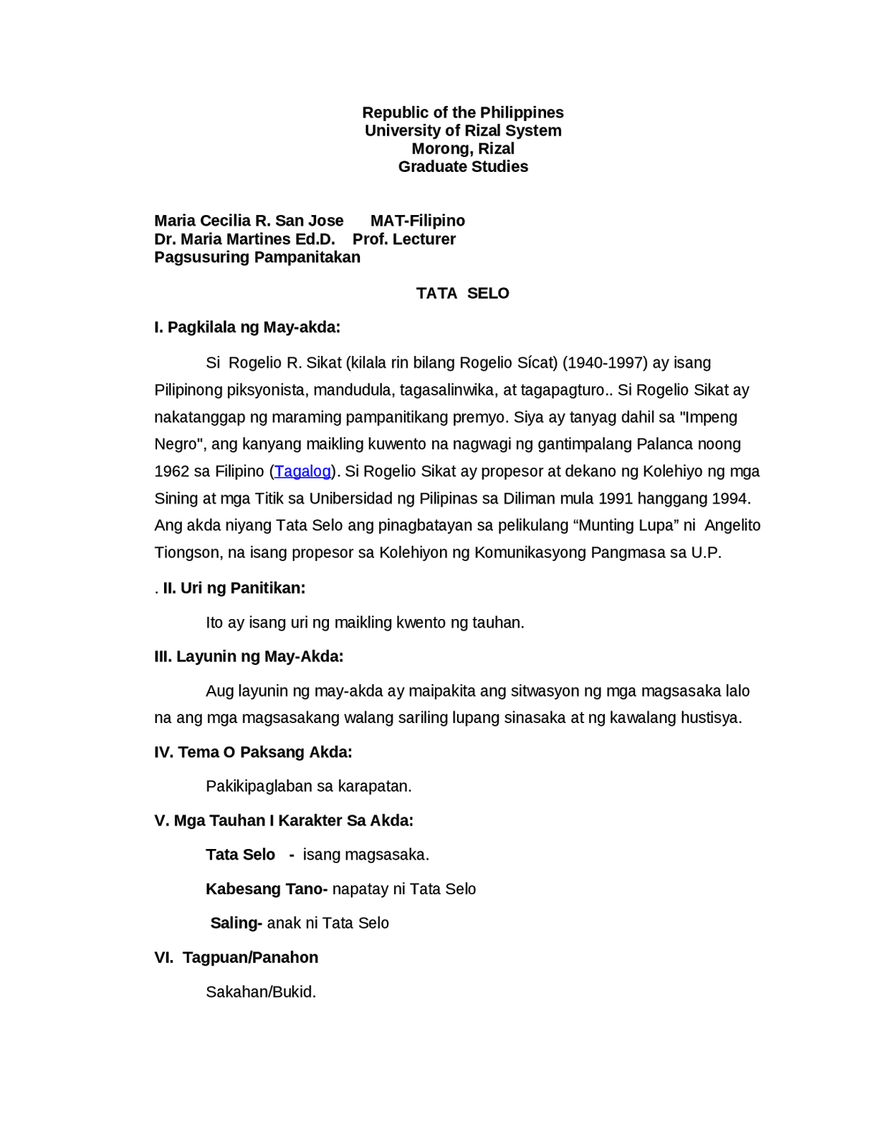 halimbawa ng suring basa - philippin news collections