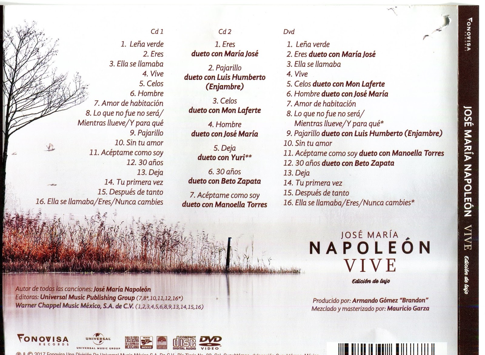 EL SILENCIO Y LA LOCURA: DISCOGRAFÍA JOSÉ MARÍA NAPOLEÓN : VIVE EDICIÓN ...