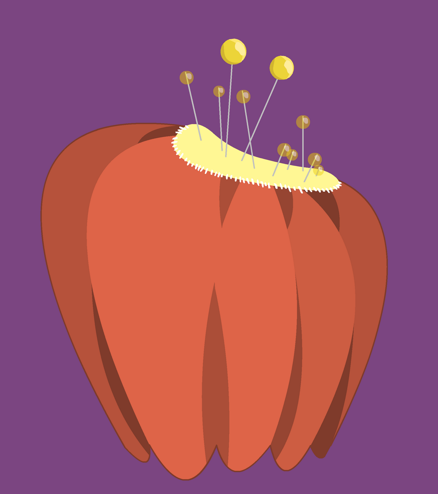 Seven Blue Orchids: Drawing a Day: Pincushion