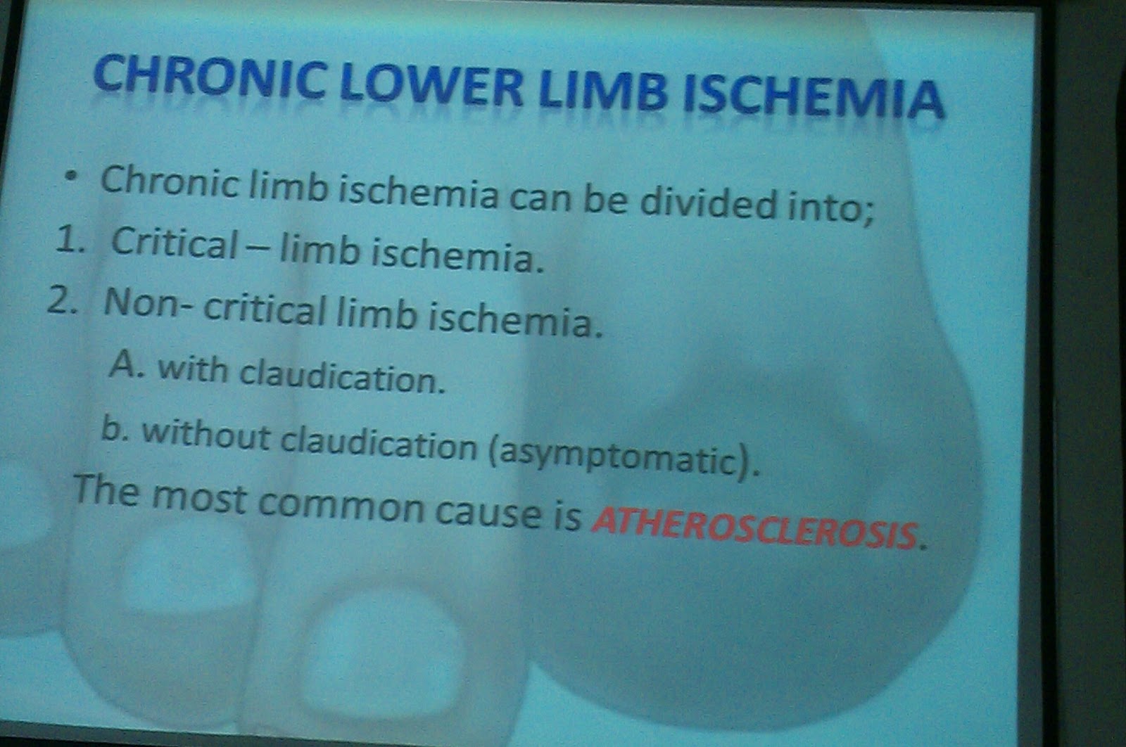 Lecture Slides; Surgery; Chronic lower limb ischemia