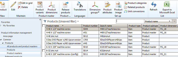 Microsoft Dynamics Ax: Global products - Table structure in Ax2012