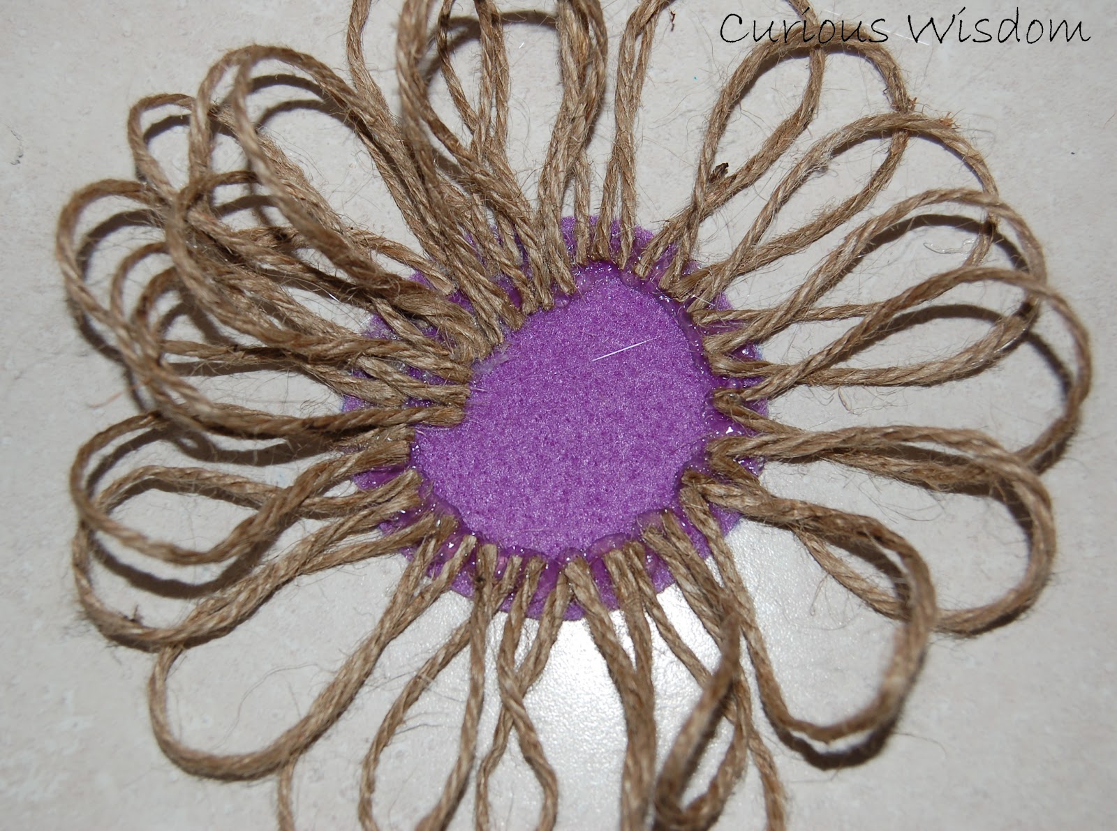 Curious Wisdom and Other Everyday practicalities..: Jute flower tutorial...