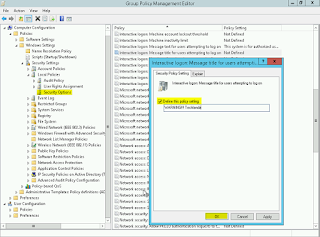 How to configure the Logon Banner on Domain Computers by using Group Policy