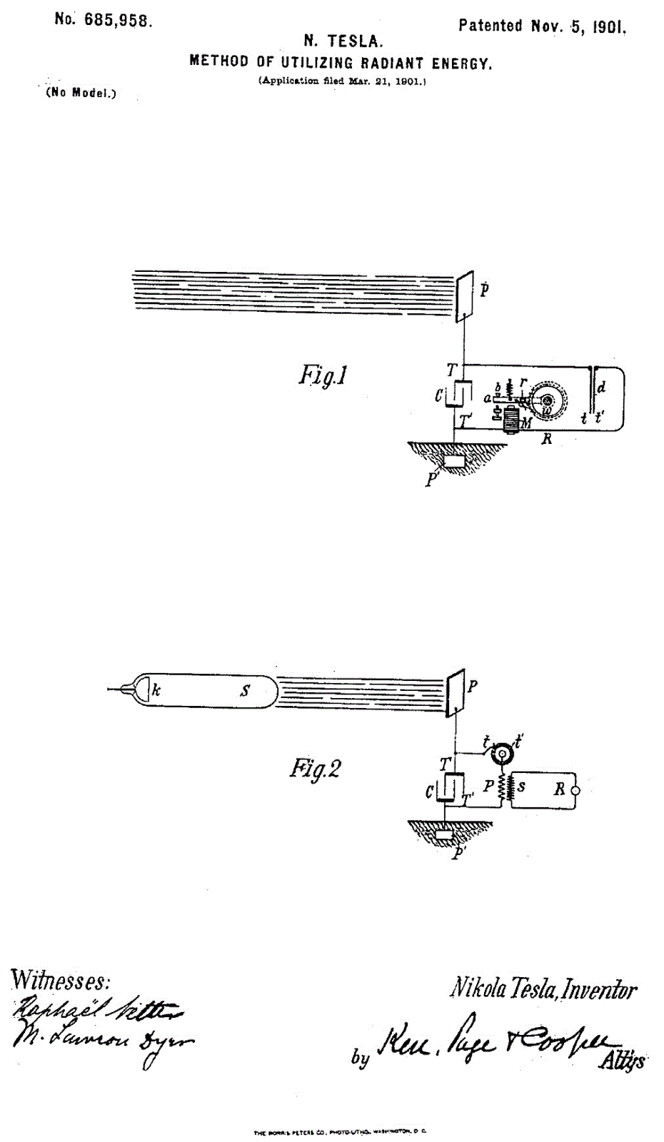 Electro-Magnetic World: Nikola Tesla's Method Of Utilizing Radiant Energy