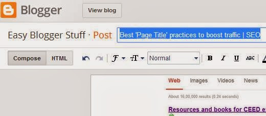 Best 'Page Title' practices to boost traffic | SEO | Easy Blogger Stuff
