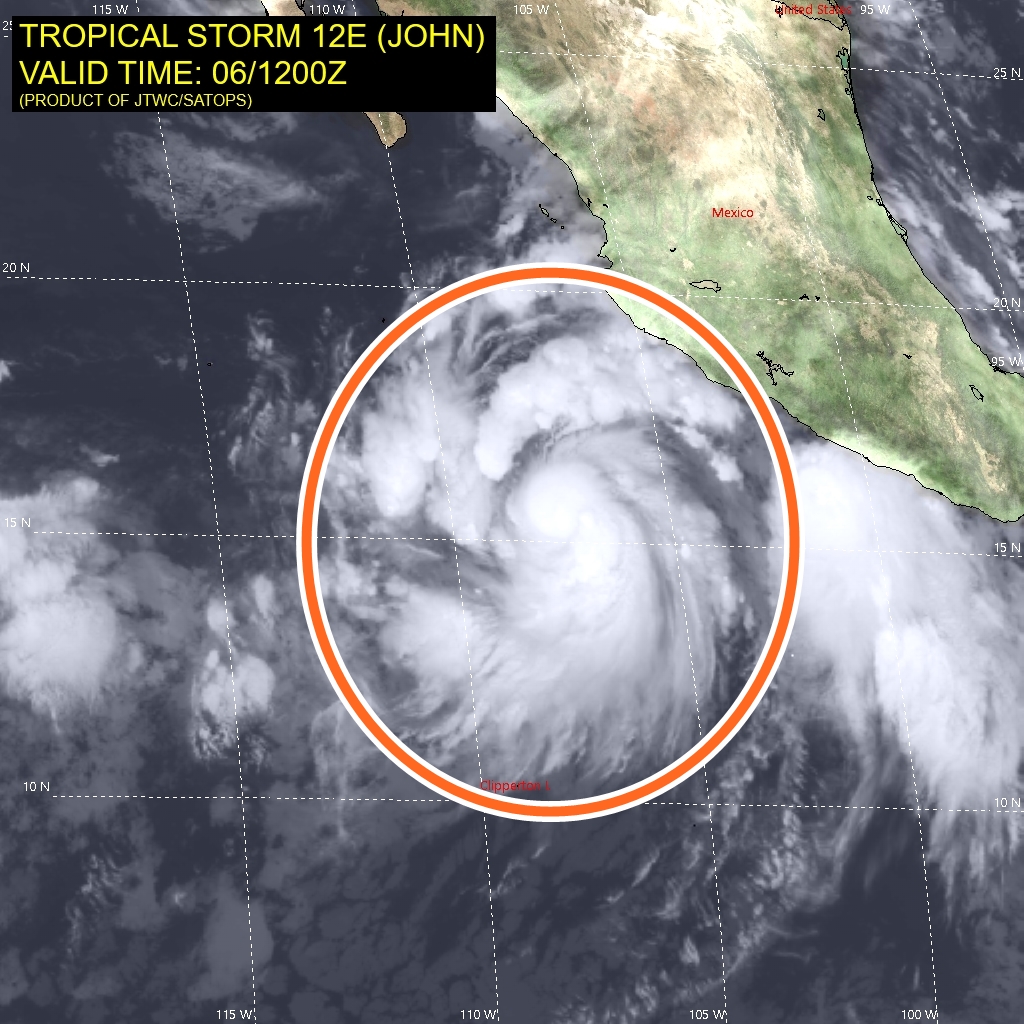 Ciclón John se convierte en huracán categoría uno en el Pacífico mexicano