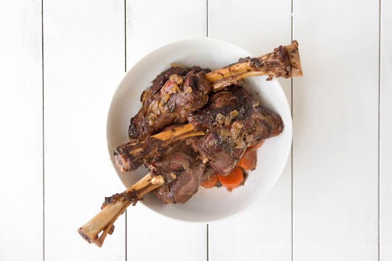 Milk and Honey: Lamb Shanks Braised with Beer, Honey and Oregano