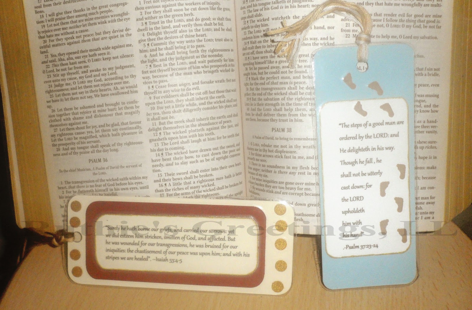Handmade Laminated Christian Bible Verse Bookmarks!