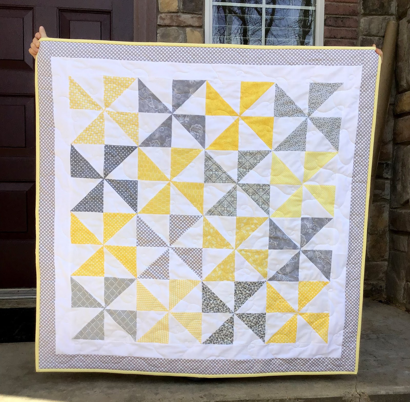 The Fleming's Nine: Yellow and Gray Baby Pinwheel
