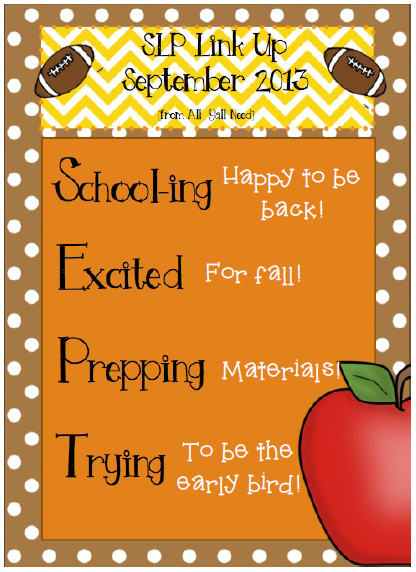 The Speech Bucket: September Link Up! [LINKY]