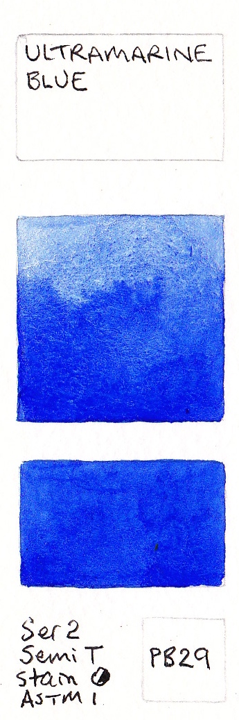 Jane Blundell Artist: Watercolour Comparisons 1 Ultramarine Blue PB29.