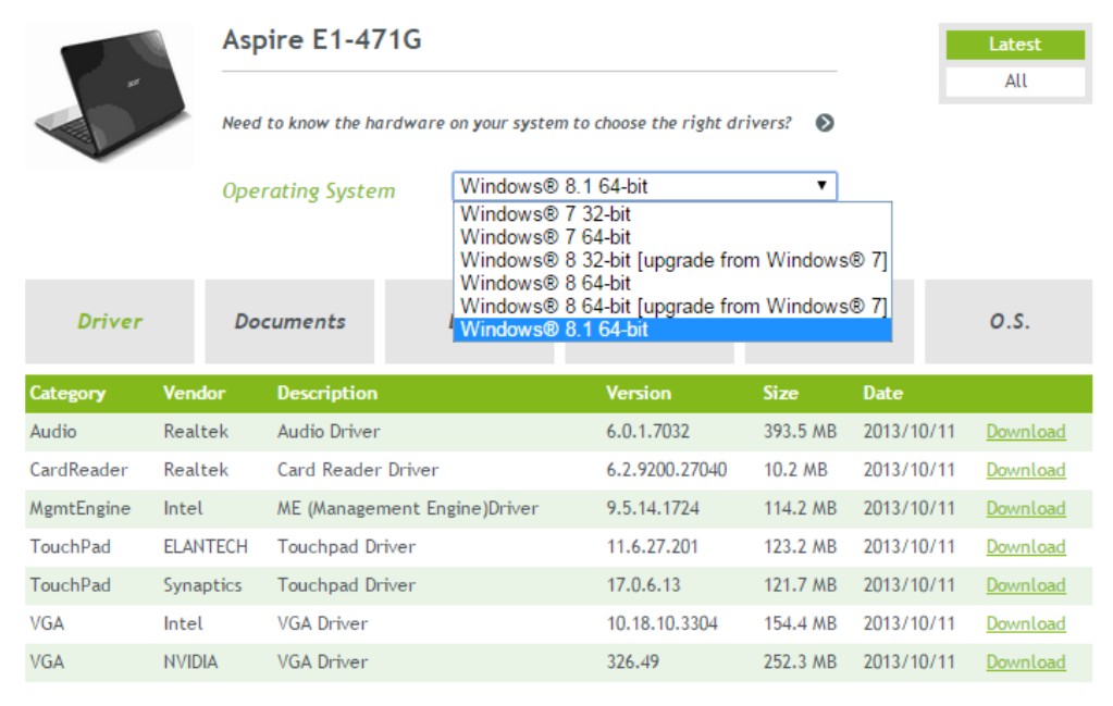 Download Driver Untuk Laptop Acer