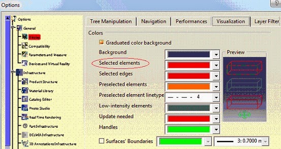 CATIA V5: In CATIA V5 when I select a face of a solid only its boundary ...