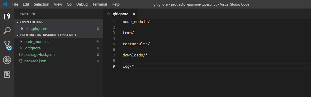 Learning to Test: How to create .gitignore in your project root directory