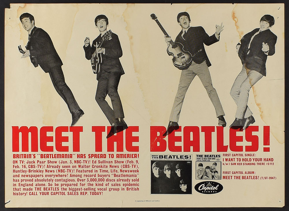 Vintage "Meet the Beatles" promo poster
