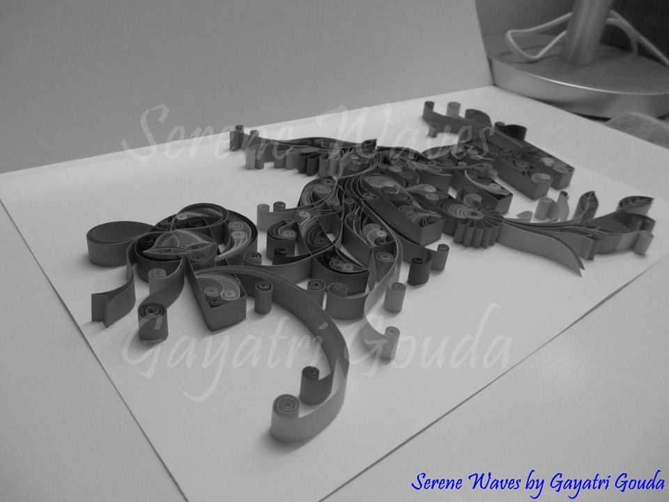 Serene Waves: Quilled Calligraphy - "PARTH"