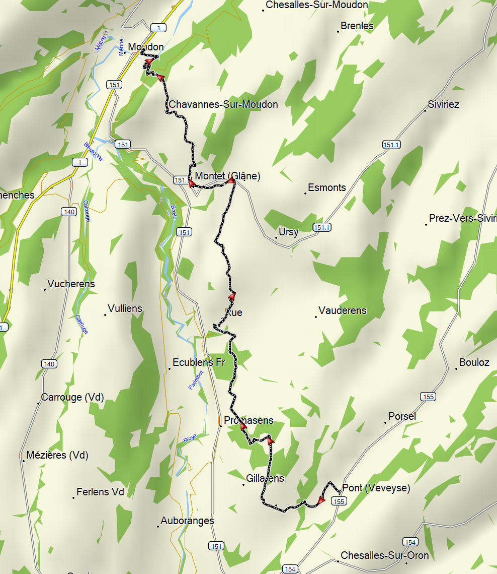 Projekt Gemeindewandern Schweiz: Wanderung Pont - Moudon