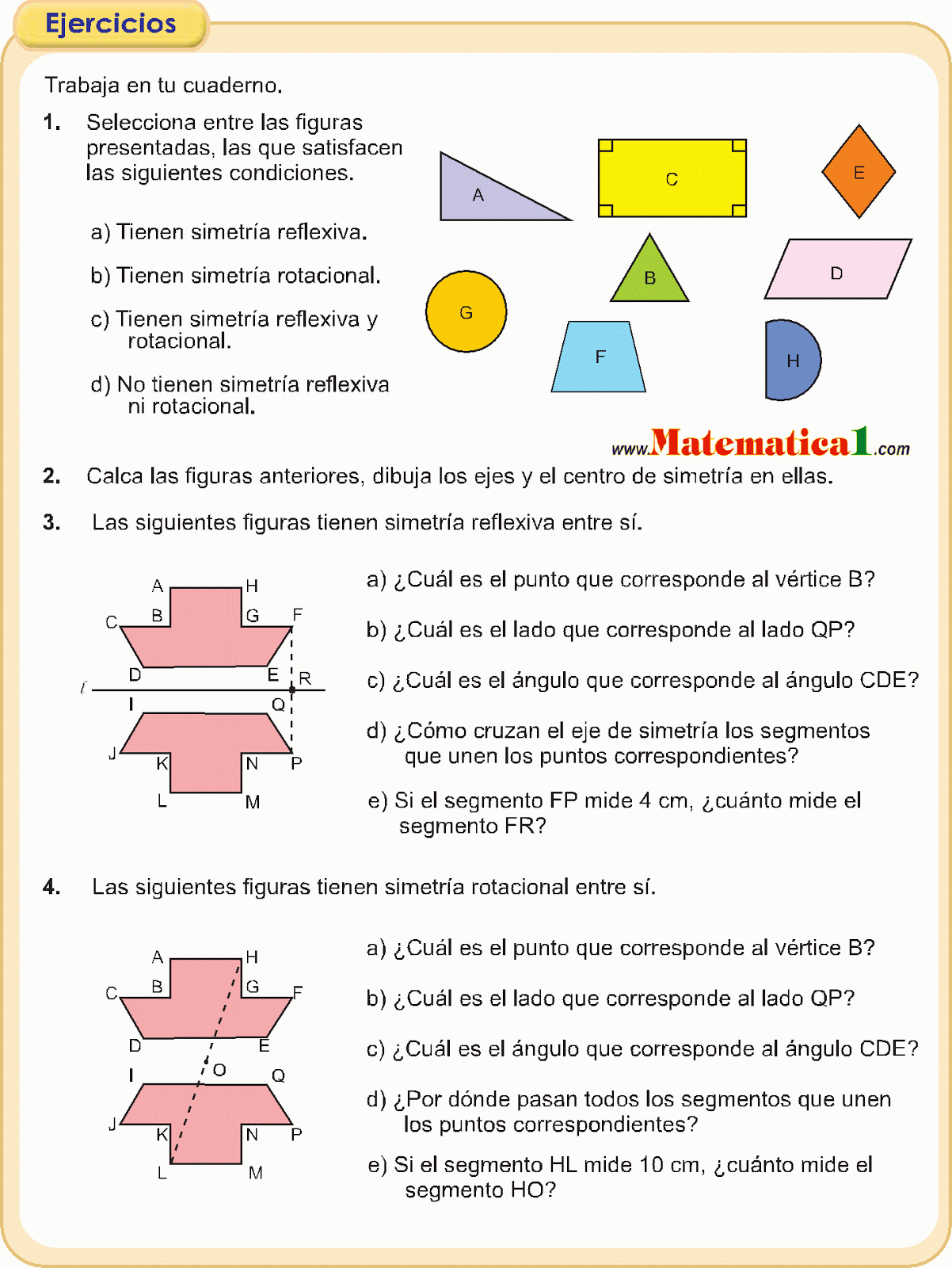SIMETRÍA Y TRASLACIÓN DE FIGURAS EJEMPLOS DE MATEMÁTICAS DE PRIMARIA O ...