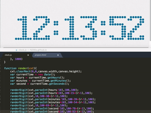 Create Digital clock using HTML5 canvas (1) ~ Mia is aiM
