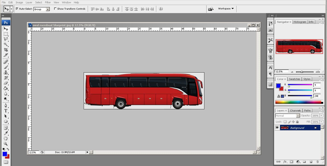 Cara buat blueprint bus di photoshop | Membuat Model bus dengan ...