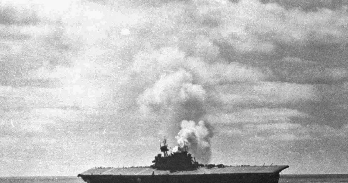 World War II Pictures In Details: USS Yorktown (CV-5) Lists After Two ...