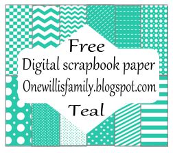One Willis Family: Teal digital scrapbook paper: Free