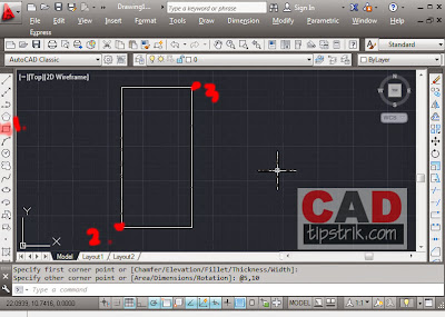 Cara Membuat Objek Rectangle Pada AutoCAD | Tips Triks AutoCAD