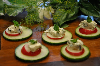 Snacks and Desserts: Herbed Cream Cheese Cucumber Rounds