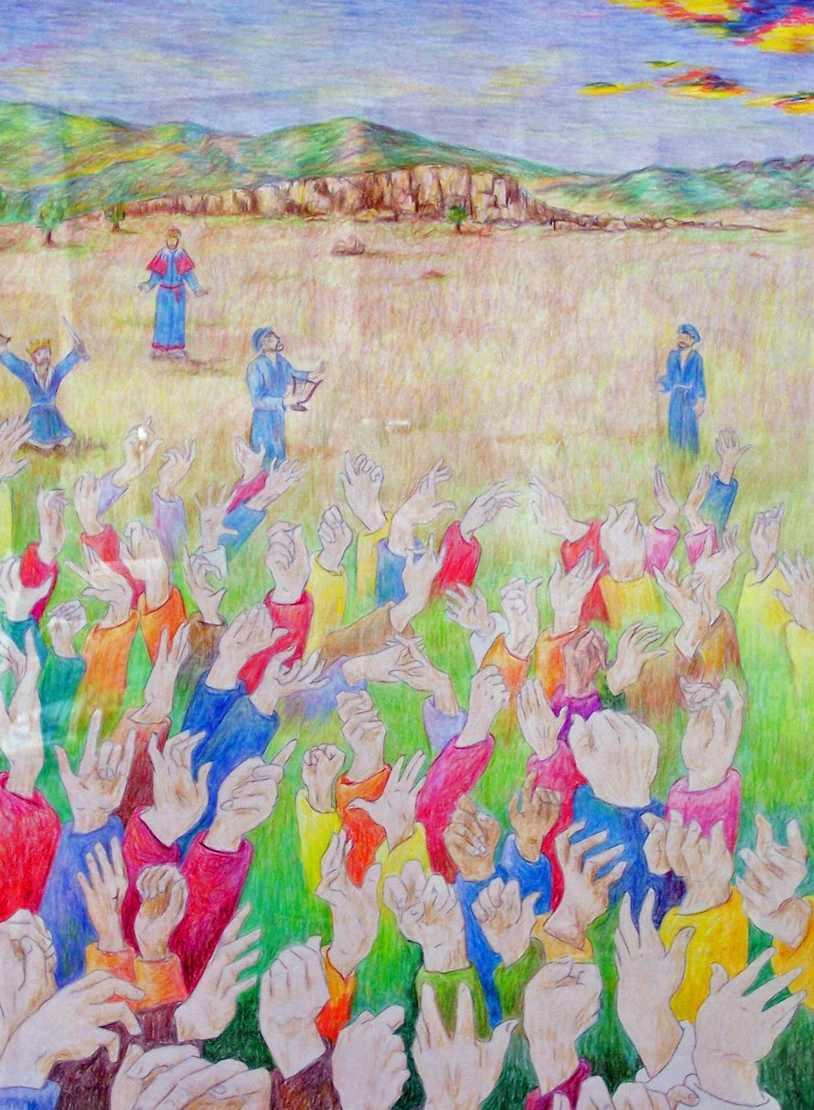 Maeona's Artwork: Anglo Saxon Colored Pencil Folk Art Bible-Psalms