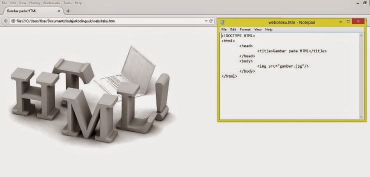 Cara Memasukkan Gambar pada HTML ~ Belajar Koding YUK