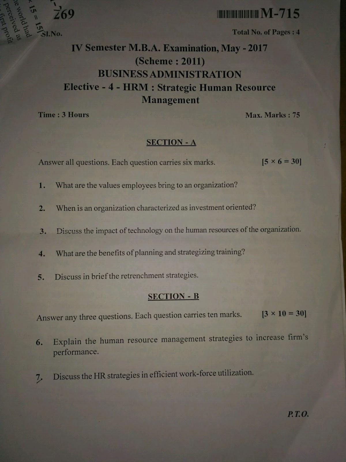 IV SEM 2017 HRM PAPERS