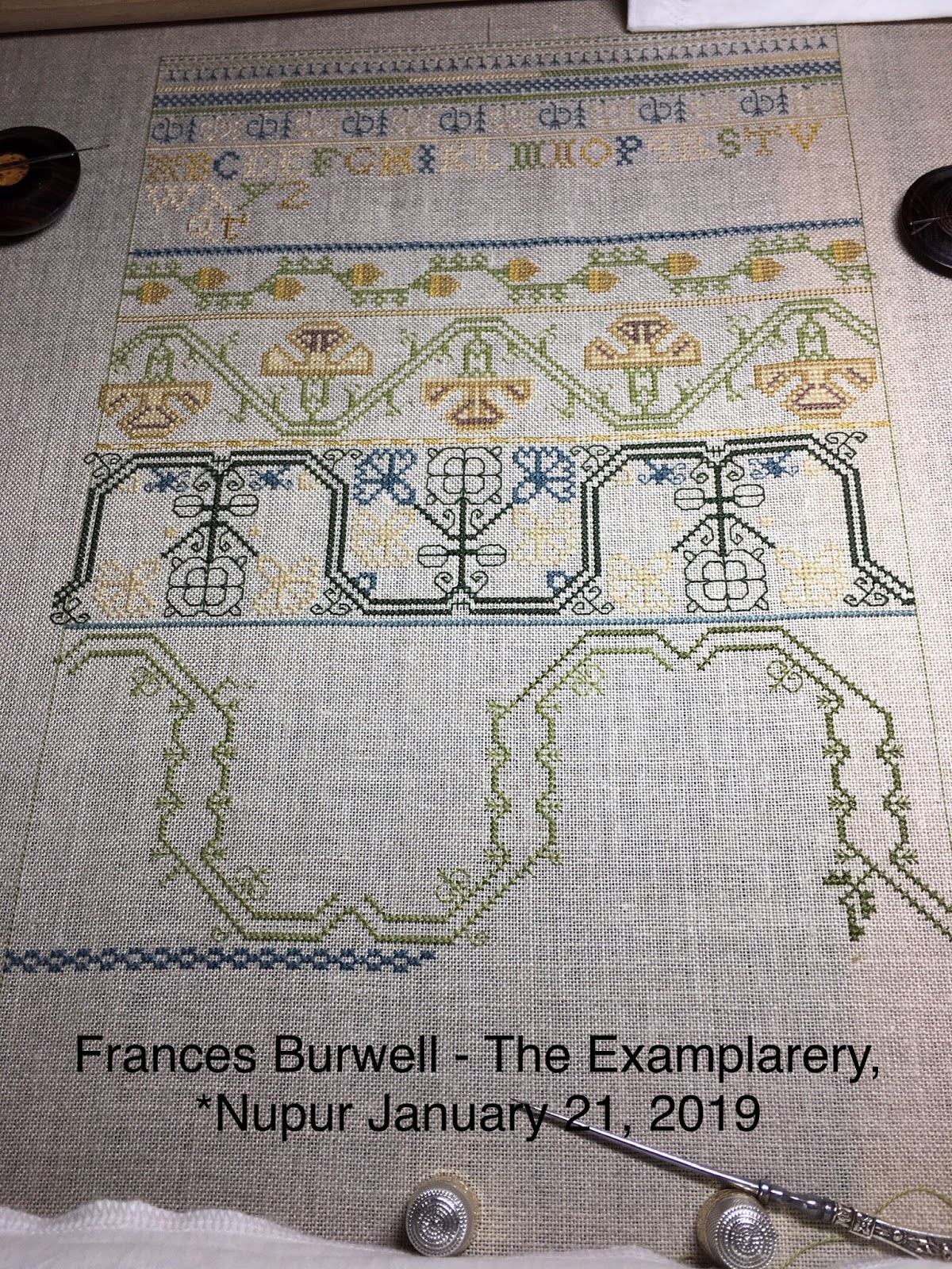 The Song of my Needle : An unplanned sampler start : Frances Burwell by ...