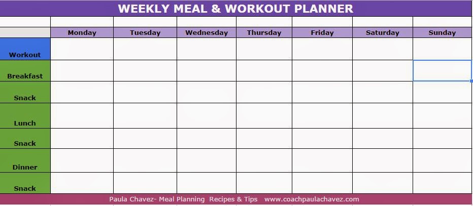 COACH PAULA CHAVEZ: MEAL PLANNER