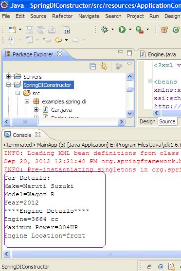 Java Journal: Spring Constructor Dependency Injection Example using Eclipse Java Journal: Spring Constructor Dependency Injection Example using Eclipse