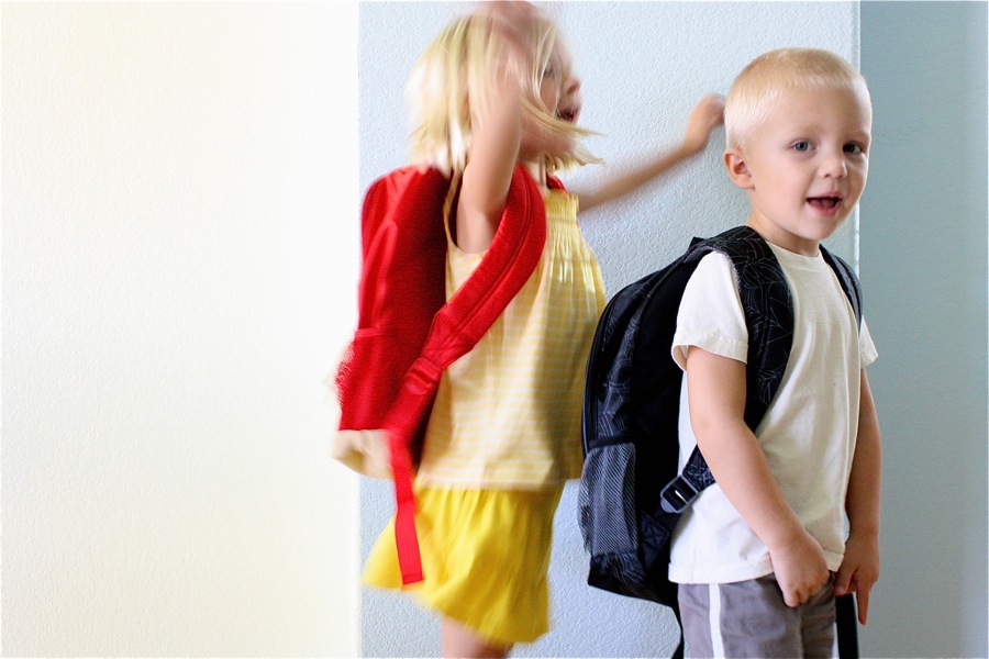 Boy Getting Ready For School