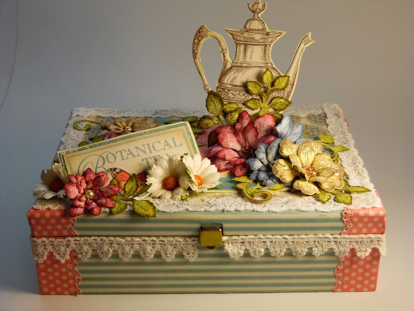Designs by Shellie: KEEPSAKE TEA BOX WITH TEA - GRAPHIC 45 BOTANICAL TEA